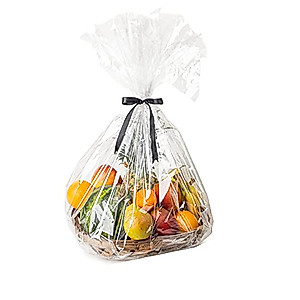 50 Pcs 18x30 Clear flat Cello/Cellophane Treat Bags for Gift Wrapping, Bakery, Cookie, Candies, Dessert, Gift Baskets, Presents, Weddings, Party Favors Packaging. (18x30)