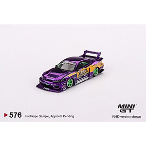 True Scale Miniatures Model Car Compatible with Nissan S15 Silvia LB-Super Silhouette #555 2022 Formula Drift Japan (Chrome Purple) Limited Edition 1/64 Diecast Model Car MGT00576