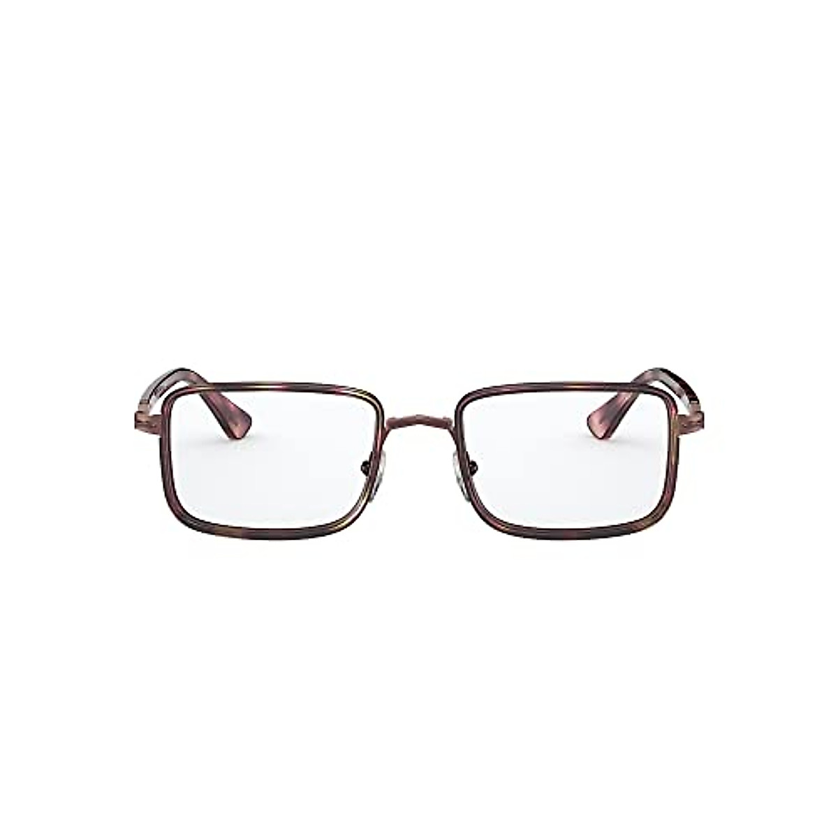 Persol PO2473V Rectangular Prescription Eyewear Frames, Brown/Striped Bordeaux/Demo Lens, 49 mm