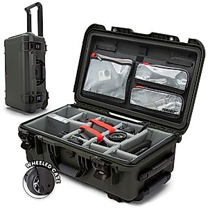 Nanuk 935 Pro Photo Kit – Waterproof Travel Camera Hard Case with Padded Dividers and Wheels, 22” x 14” x 9” - Dustproof and Impact Resistant, Airline Carry-On Approved – Olive