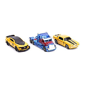 Jada Toys Transformers Nano Hollywood Rides 2016 Chevy Camaro Bumblebee, Western Star 5700XE Optimus Prime and 1977 Chevy Camaro Bumblebee, 1.75" Die-Cast Vehicles,Multi,31125