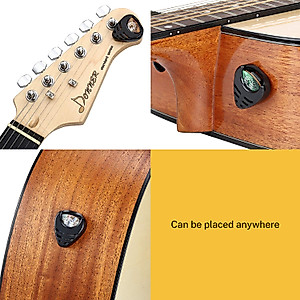 Donner Guitar Picks Holder, with Picks Case 3 Pack, 10pcs Guitar Picks Contains Thin, Medium, Heavy Picks, 9pcs 3M Stickers, Suitable for Acoustic Guitar Electric Guitar Bass Ukulele Banjo