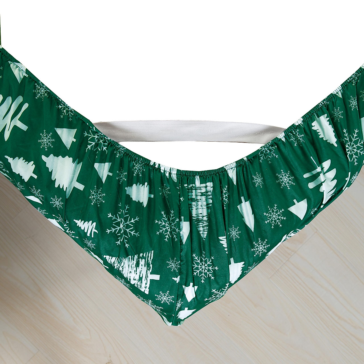 Elegant Comfort Luxury Soft Bed Sheets Holiday Pattern 1500 Premium Hotel Quality Microfiber - Softness Wrinkle and Fade Resistant (4-Piece) Bedding Set, Twin, Hunter Green Christmas Tree