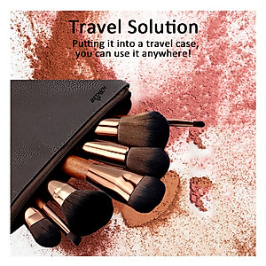 NMKL38 Double Ended Contour Highlight Makeup Brush for Cream, Powder, Foundation, Bronzer and Concealer Blending, Contouring and Highlighting Cosmetics Brush - Vegan and Cruelty Free