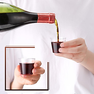 JOLLY CHEF 500 Plastic Shot Glasses 2 oz Disposable Cups 2 Ounce Plastic Shot Cups Ideal Plastic Tumbler Perfect for Halloween, Thanksgiving, Christmas Party