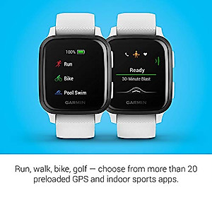 Garmin Venu Sq Music, GPS Smartwatch with Bright Touchscreen Display, Features Music and Up To 6 Days of Battery Life, White and Slate (Renewed)