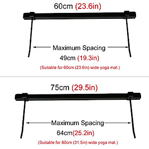 Ccsh Simple Black Yoga Mat Holder Wall Mount, Large Capacity Hanging Storage Space Saver Yoga Mat Storage Rack for Gym Studio, Easy to Install (Size : Large)