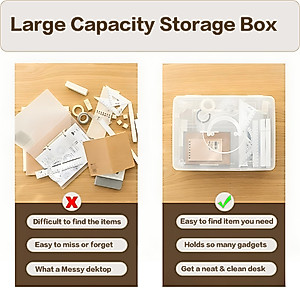 Clear Craft Organizer Storage Bins with Removable Tray, 2 Layer Stackable Plastic Storage Container Box Case for Beading, Jewelry Making, Art Craft Supplies, Sewing kits, Stationery, Pens, Markers