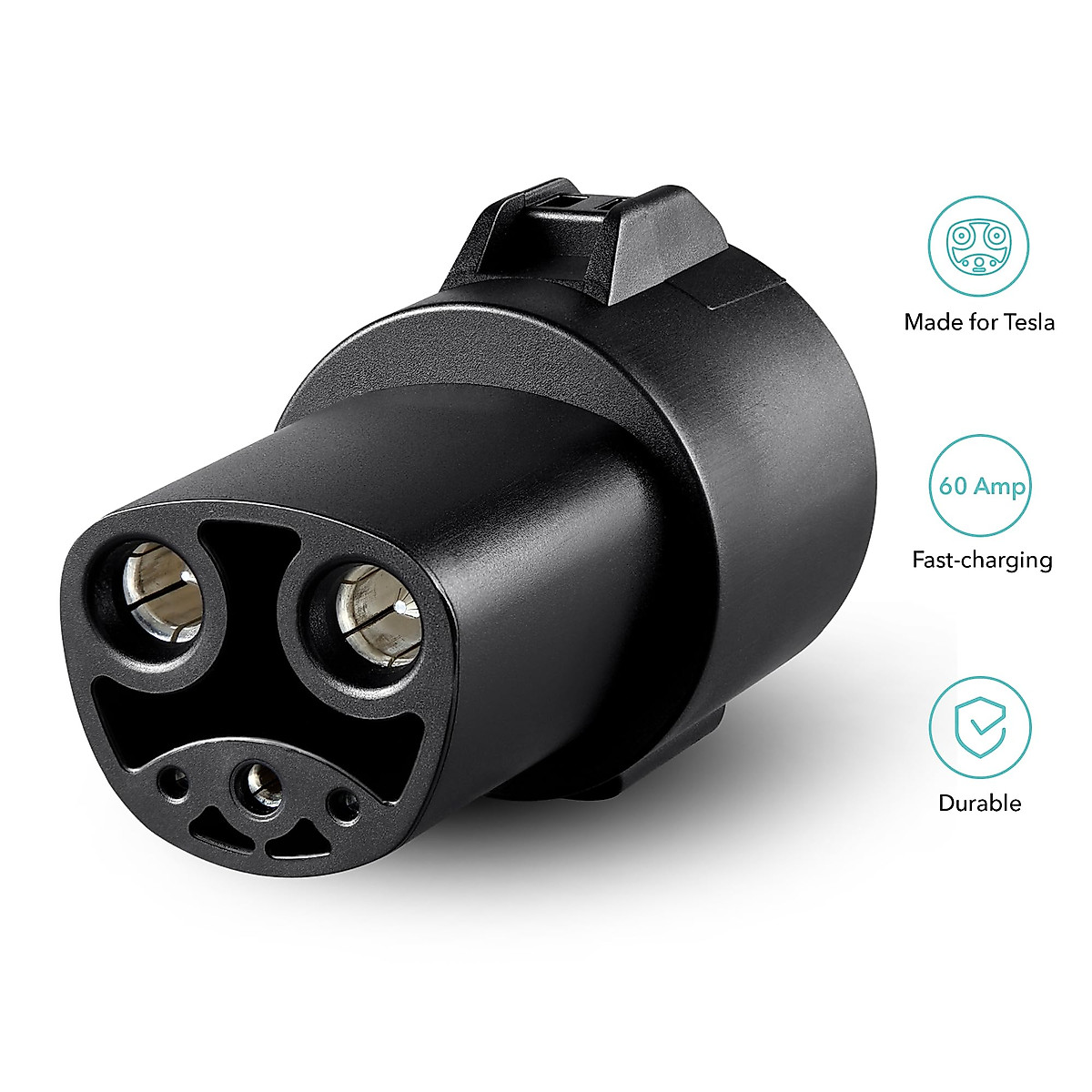 Lectron J1772 to Tesla (NACS) EV Charging Adapter 60 Amp (250V) - Compatible with Tesla Model S/3/X/Y & Cybertruck Electric Vehicles (Black)