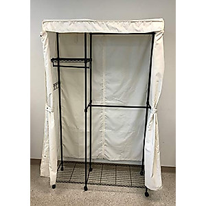 Portable Garment Rolling Rack Cover - Protect Your Clothes From Dust Keep Your Room Looking Organized 48"Wx18"Dx72"H (Cover Only)