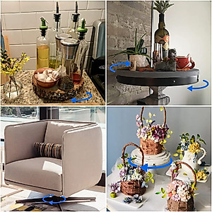 LIVTE 8 Pack 6 Inch Lazy Susan Bearing Bar Stool Swivel Plate, 5/16'' Thick Lazy Susan Hardware 220 LB Capacity Ball Bearing Swivel Plate for Kitchen Cabinet, Craft Project, Serving Trays, Silver