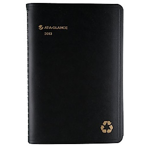 AT-A-GLANCE Recycled Weekly/Monthly Desk Appointment Book, 5 x 8 Inches, Black, 2013 (70-100G-05)