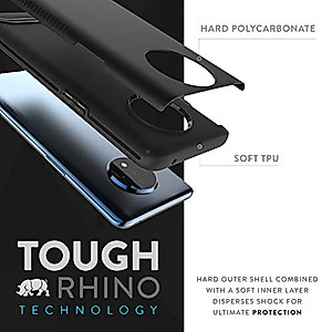 TUDIA DualShield Designed for OnePlus 7T Case (2019), [Merge] Shockproof Military Grade Heavy Duty Dual Layer Slim Protective Phone Case - Matte Black