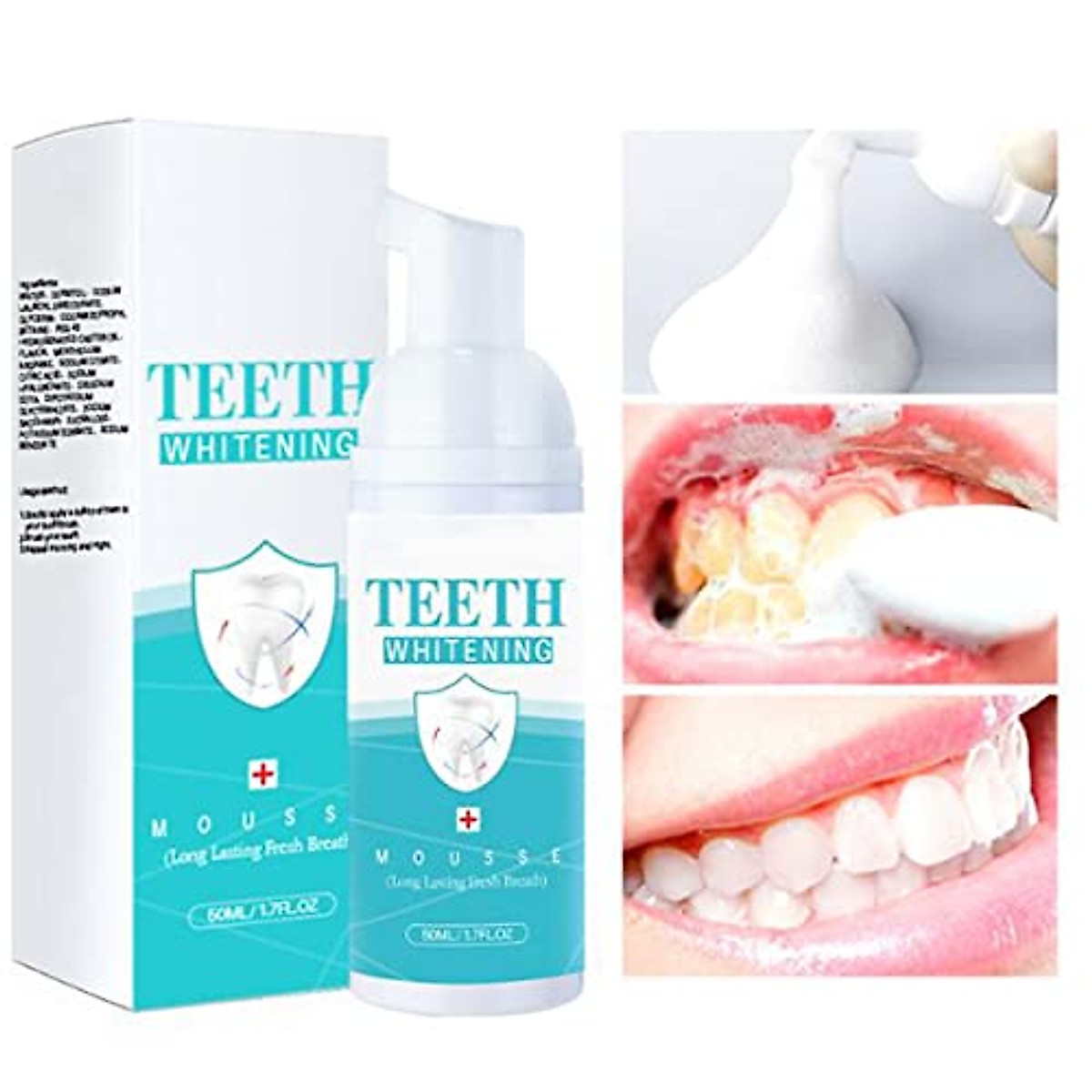 50Ml Saveuppro Teeth Whitening Mousse Foam Refreshing Breath Deep Cleaning Toothpaste, Fresh Breath, Travel Friendly, Easy to Use (1) (１)