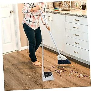 STOBAZA Stainless Steel Trash Shovel Kitchen Cleaning Shop Dustpan Long Handle Dustpan Upright Dust Pan Upright Lobby Dust Pan Industrial Dust Pan Handheld Garbage Dustpan Handled Silver