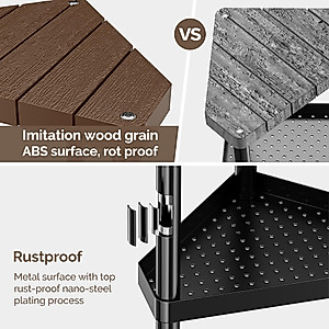 Orimade Corner Shower Bench Inside Shower Stool for Shaving Legs with Storage Shelf, Waterproof Shower Foot Rest Chair, Rustproof Metal ＆ Plastic Shower Seat Organizer for Bathroom(Bronze)