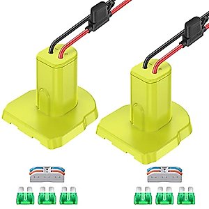 2 Packs Power Wheel Adapter for Ryobi 18V Battery Adapter Power Wheels Battery Conversion Kit with Fuses & Wire Terminals, 12AWG Wire, Power Connector for DIY Ride On Truck, RC Car Toys and Robotics