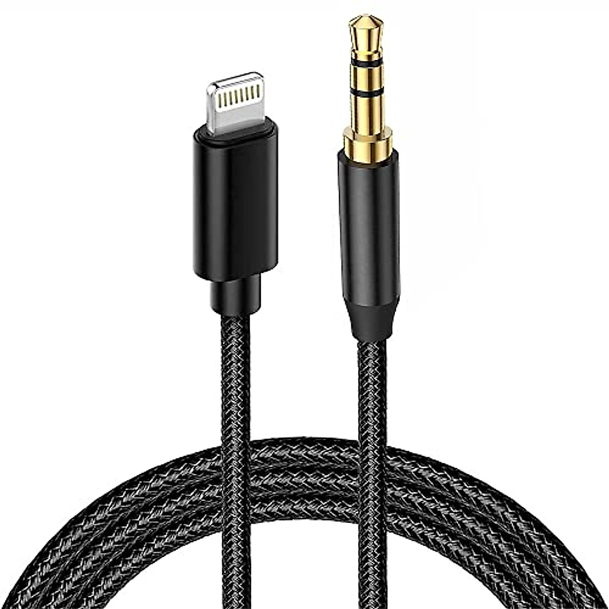 Enbiawit Lightning to 3.5mm AUX Stereo Audio Cable, Nylon Aux Cord Adapter for Car Compatible with iPhone 14/13/12/11/XS/XR/X/8/7/iPad to Speaker/Home Stereo/Headphone,Support All iOS