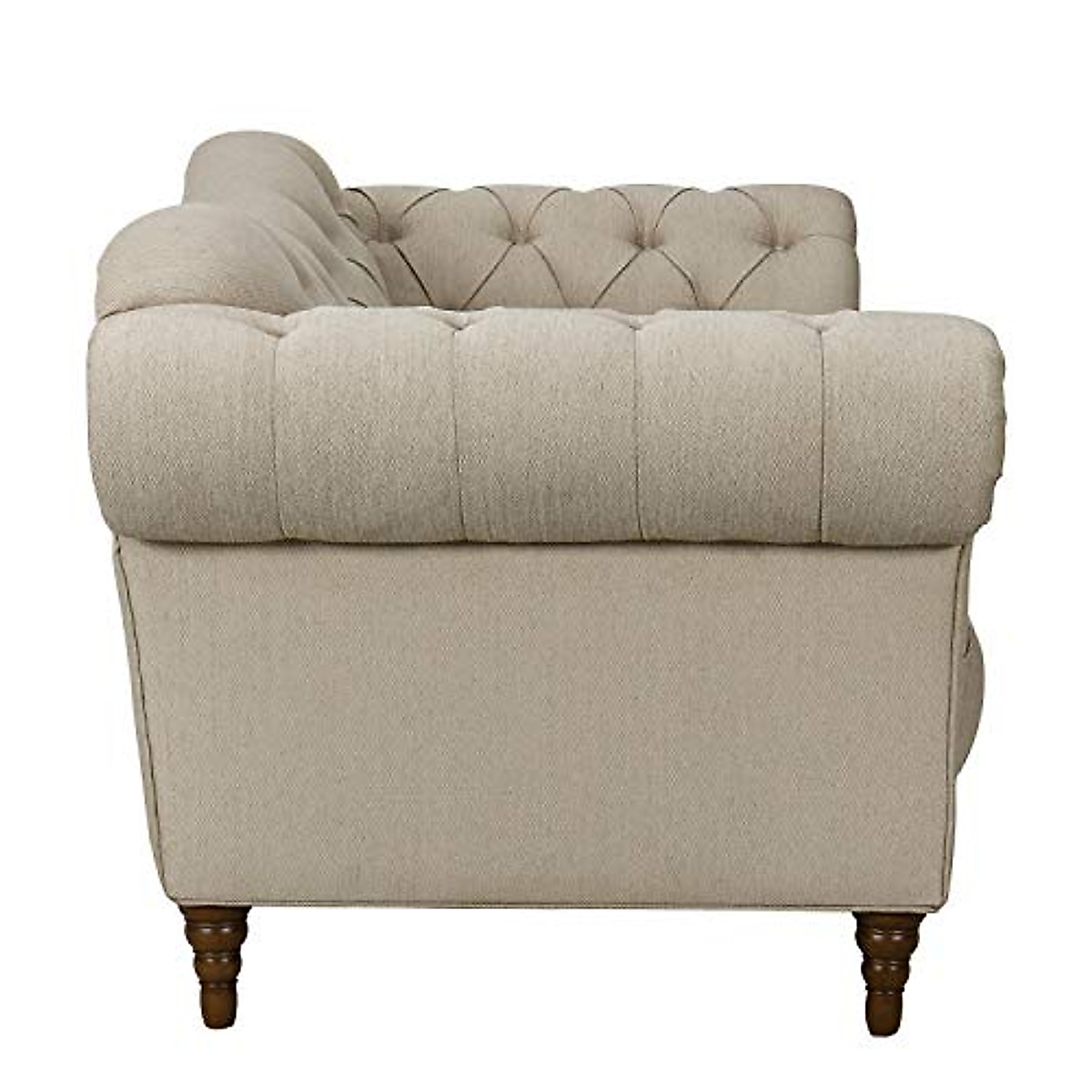 Lexicon Waverly Textured Fabric Tufted Love Seat, 69.5" W, Brown