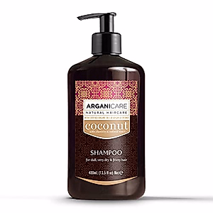 Arganicare Hydrating Coconut Oil Shampoo for Dry Hair Repair & Frizz Control - Hair Growth Shampoo for Men & Women Enriched with Organic Argan Oil, Witch Hazel, and Chamomile | 13.5 fl Oz