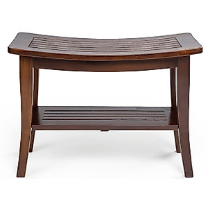 ALATEAK Waterproof Shower Bath Spa Bench Stool with Shelf Storage