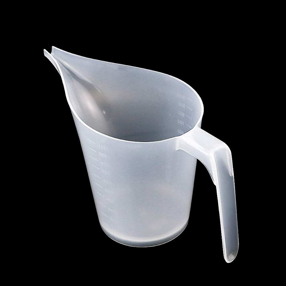 WYKOO Funnel Pitcher (1000ml) For Measuring, Easy Pour Measuring Cup with Funnel Spout, Filling Muffin Pans, Bake ware Molds, Salt Shakers, Spice Jars, Soap & Cakes Molds, Oils, Fluids（3-Pack）