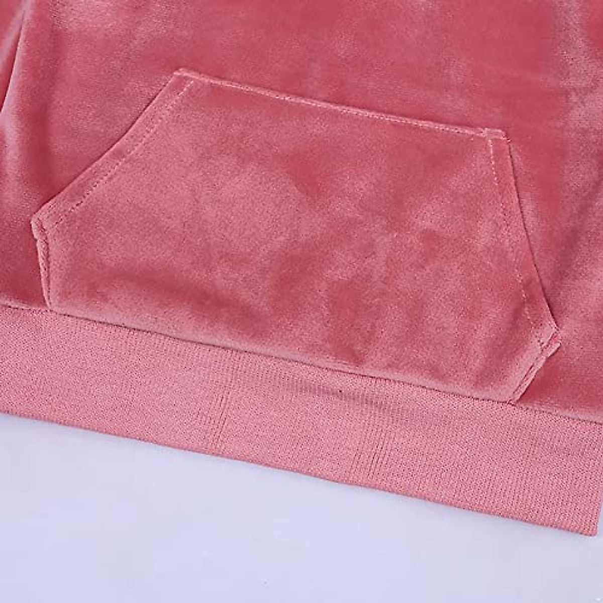 Linjinx Kids Boys Girls Velour Tracksuit Sweatsuits Athletic Hoodie Sweatshirt and Sweatpants Pants Set Pink 6-7 Years