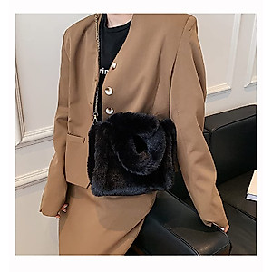 Tote Bag large Shoulder Bag Fleece Faux Fur Hobo Tote Bag Handbag Retro Bag Solid Color Big Purse