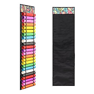 Guaber Vinyl Holder with 47 Compartments Vinyl Roll Holder Gift Wrap Organizer Door Wall Hanging Craft Vinyl Storage Organizer Vinyl roll Holder Wall Mounted