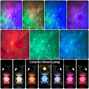 Cayclay Astronaut Light Projector, Galaxy Projector for Bedroom, Star Projector with Moon Lamp, LED Nebula Night Light for Kids, Room Decor, Party, Gift
