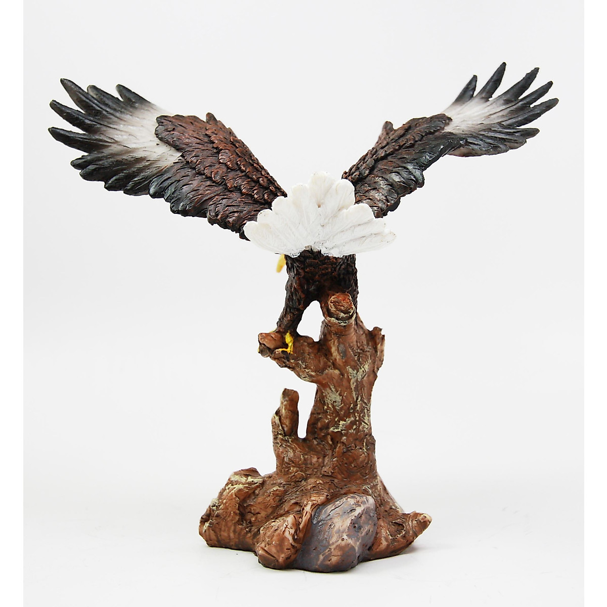 Ebros 7" Tall Bald Eagle Descending On Tree Branch Decorative Figurine As Patriotic Home And Office Decor Perching Eagles Wings Of Glory American Emblem Freedom Statues And Figurines