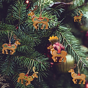 Sawaruita Christmas Reindeer Figures Animals Building Blocks Model Brick Set Accessories Decorations, Christmas Tree Ornaments Toys Compatible with Major Brand