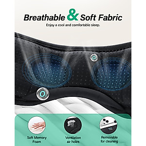 LC-dolida Sleep Headphones, White Noise Bluetooth Sleep Mask 3D Wireless Eye Mask Sleeping with Timing, Sleep Mask with Bluetooth Headphones for Side Sleepers Travel Yoga, Cool Gifts Men Women