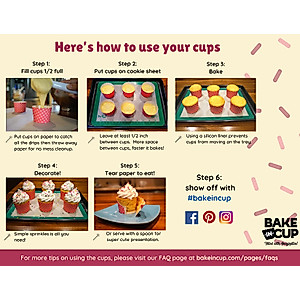 BAKE-IN-CUP 50-Pack Paper Baking Cups, Greaseproof Disposable Cupcake Muffin Liners (Large, Yellow Polka Dots)