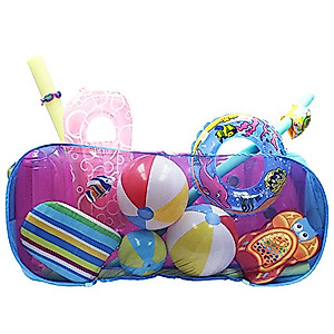POOL BLASTER Water Tech Pool Pouch – Versatile Pool Storage for Floats, Balls, Inflatable Toys, Patio Accessories - Heavy Duty Reinforced Attaches to Pool Side, Fence or Free Standing