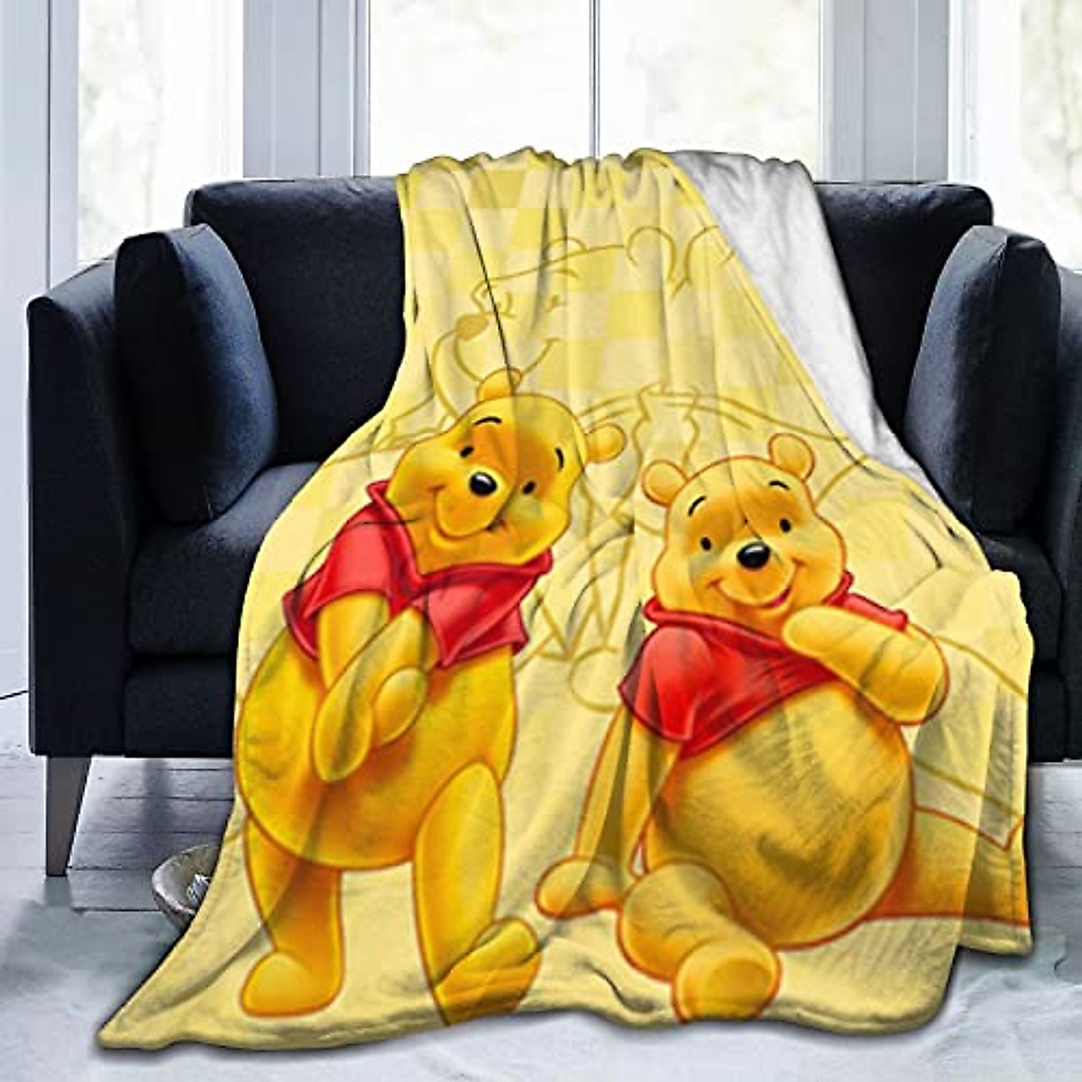 2PCS 60x50 inches Cute Blanket Throw Blanket-Fluffy, Warm, Comfy, Plush 18X18in Pillow Case