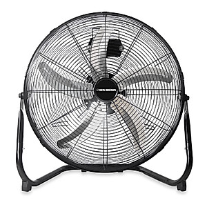 KEN BROWN 20 Inch High Velocity Floor Fan, 3-speed, 5 Blades, 360 Degree Tilting, Heavy Duty Metal Floor Fan for Garage, Shop, Gym