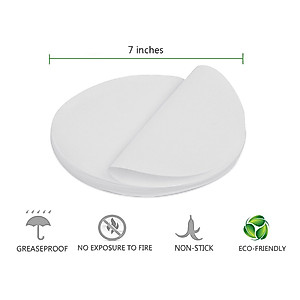 Parchment Paper Rounds 7 Inch Diameter Precut for Baking 100pcs - Non-STICK 7'' Cake Pan Liner Circles, Perfect for Cheesecake Pan Springform Pan Bundt Pan Steamer and Air Fryer