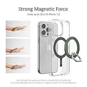 iRing Mag, Magnetic Phone Ring Holder, Kickstand, Grip for MagSafe, Wireless Charging Compatible with iPhone, Galaxy, and Other Smartphones with MagSafe Case (Ceramic White)