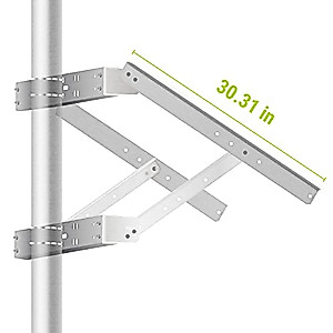 Newpowa Universal Solar Panel Double Arm with Support Pole and Wall Mount Bracket, 0-90° Tilt Angle, up to 220W/30.31" Width