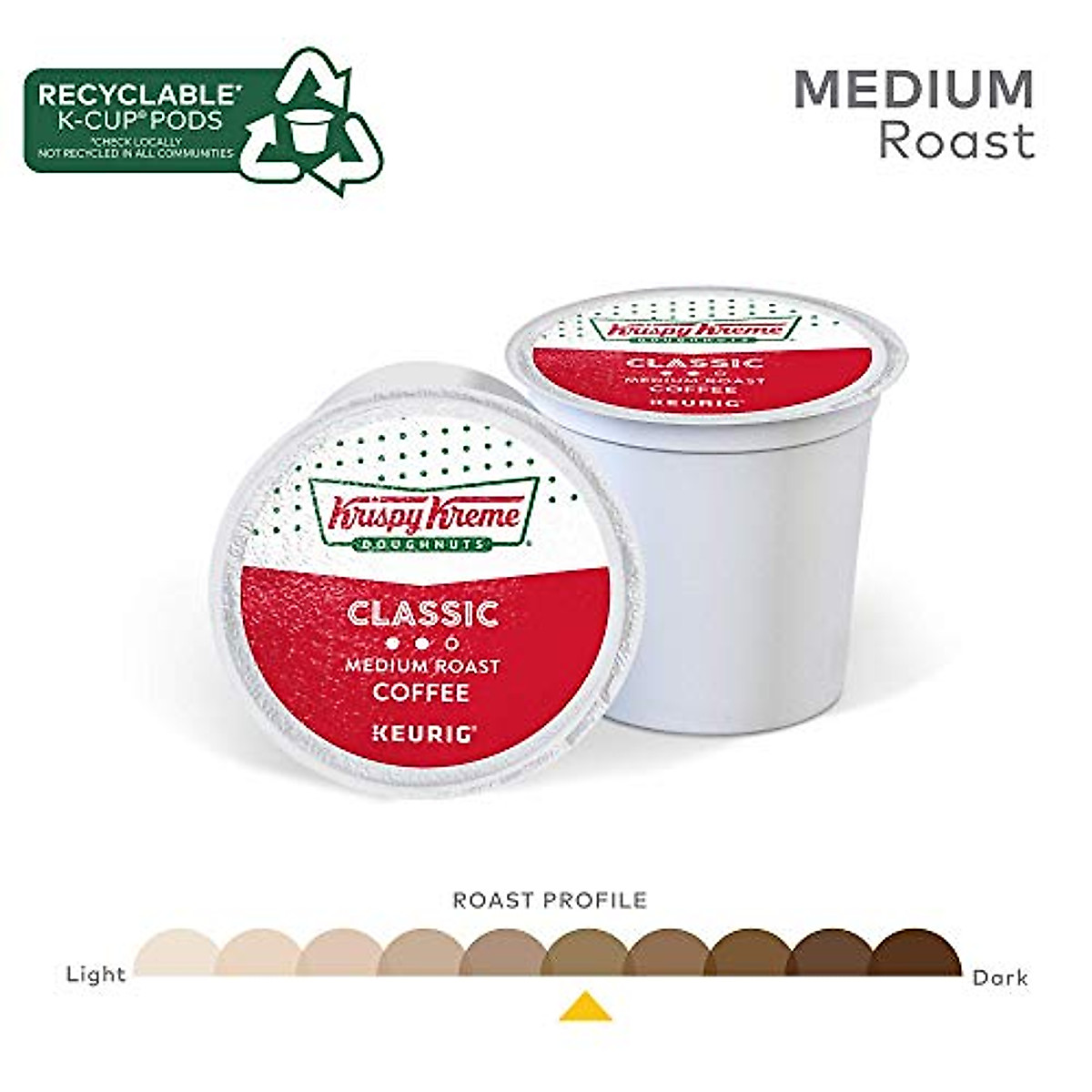 Krispy Kreme Classic, Single-Serve Keurig K-Cup Pods, Medium Roast Coffee, 96 Count