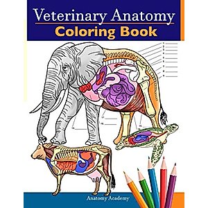 Veterinary Anatomy Coloring Book: Animals Physiology Self-Quiz Color Workbook for Studying and Relaxation | Perfect gift For Vet Students and even Adults