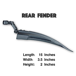 RNX Black Mountain Bike Mud Guard Front and Rear Fenders Set, Wide, Universal, Adjustable