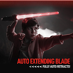 Power Saber Energy Blade Red | First Ever Automatic Saber | Auto Extending & Retracting Saber | Extends 35" (90cm) | Motion Based SFX | Ages 6+ | by Goliath