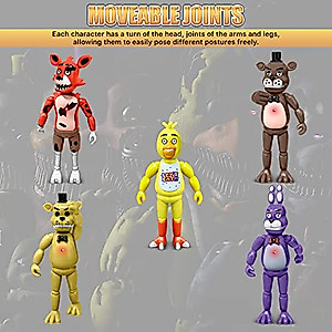 Minaso Action Figures Set, 5 Pcs Action Figures Toys, 5.5 Inches Movable Joints Collectible Toys Set with Light for Toys Dolls Gifts Cake Toppers