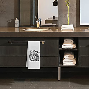 Happy Camper Towels Kitchen Towels Dishcloths Hand Towels,Camping Kitchen Towels for Camp Campers RV Trailer,Camping Gifts for Women Men Kids Camper Dad Her Him Boys,Camping Lovers Gifts