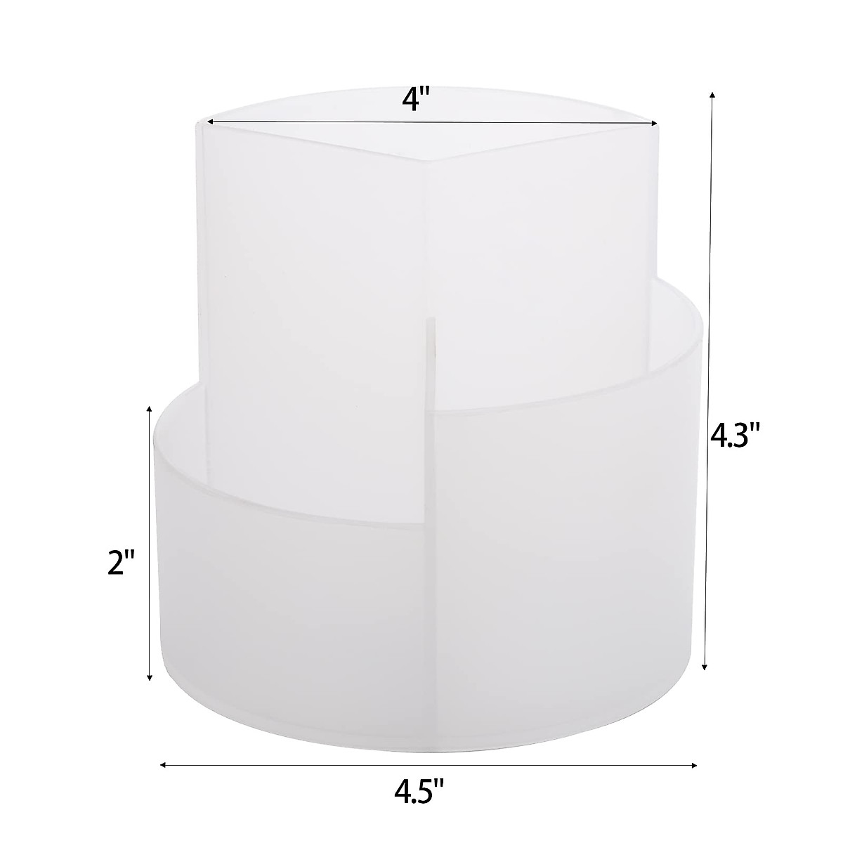 LoveBB 3 Slot Makeup Brush Organizer Holder - Plastic Cosmetics Brushes Pen/Pencil Storage Cup for Vanity Desk Countertops, Clear