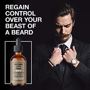 ABBOT KINNEY APOTHECARY Beard Oil for Men - Natural Ingredients, Energizing Citrus Scent, Promotes Healthy Growth, Ideal for Dry Flaky Skin - Beard Conditioner - 2 Fl Oz