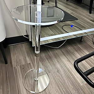 QIXIN Minimalist Acrylic Side Table Clear Acrylic Drink Table Small Round Side Table Small Table for bdaroom Small Drink Table Small Round Table