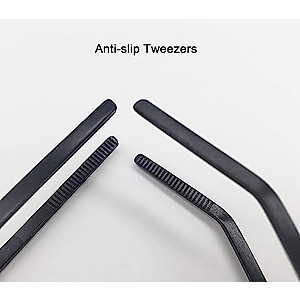 Aquarium Coral Feeder Long Tube Fish Tank Cleaner with Stainless Steel Straight and Curved Tweezers for Aquatic Plant Feeding Fish Tank Accessories (4 Pack)